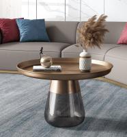China Brushed Brass Stainless Steel Top Bell Side Table Nordic Round for sale