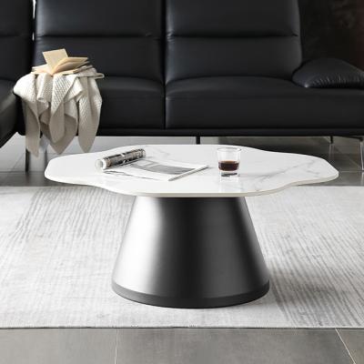 China Microcrystalline Round Rock Coffee Table 30kgs With Carbon Steel Base for sale