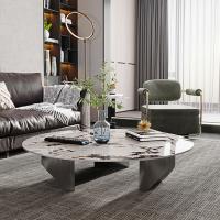 China Ergonomics Metal Based Round Rock Coffee Table Minimalist 300kg Bearing Capacity for sale