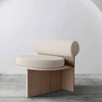 China Fabric Leisure Chair Teddy Wood Frame Plush Leisure Chair for sale