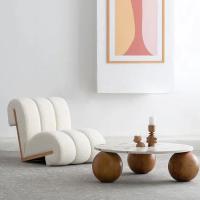China 96cm Floor Sofa Chair Teddy Wood Frame Fabric Leisure Chair ODM Available for sale