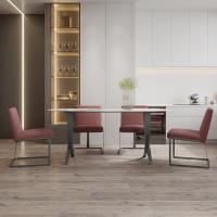 China 180*92cm Contemporary Marble Dining Table ODM White Stainless Frame for sale