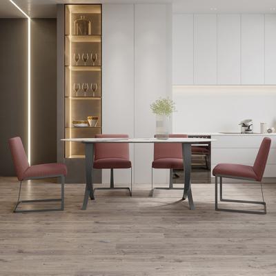 China 180*92cm Contemporary Marble Dining Table ODM White Stainless Frame for sale
