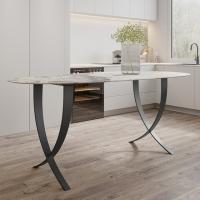 China 180*92cm Contemporary Marble Dining Table ODM White Stainless Frame for sale