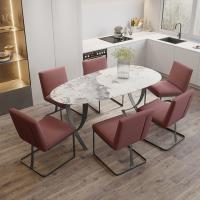 China 180*92cm Contemporary Marble Dining Table ODM White Stainless Frame for sale