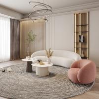 China Ergonomic Living Room Fabric Curved Sectional Sofa 253cm for sale