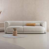 China Apartment Sectional Fabric Cloth Sofa Set Ergonomic White Gray for sale