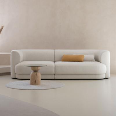 China Apartment Sectional Fabric Cloth Sofa Set Ergonomic White Gray for sale