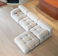 China Diamond Tufted Modern Fabric Sofa Set 270*90cm White Segmented Splicing for sale
