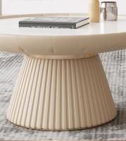 China PU Pedestal Marble Top Wood Coffee Table Round Bowl Shaped for sale