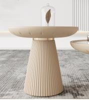 China PU Pedestal Marble Top Wood Coffee Table Round Bowl Shaped for sale