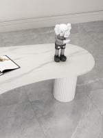 China Unique Shaped Marble Coffee Table With Wooden Base ODM for sale