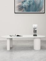 China Unique Shaped Marble Coffee Table With Wooden Base ODM for sale