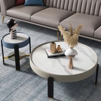 China PU Wood Minimalist Marble Coffee Table Set 45cm For Living Room for sale