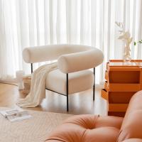 China White Cloth Fabric Leisure Chair Filling With 45d High Rebound Sponge for sale