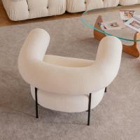 China White Cloth Fabric Leisure Chair Filling With 45d High Rebound Sponge for sale