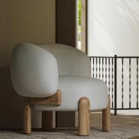 China Bedroom Upholstery Teddy Fabric Chair High Elastic Sponge Filling for sale