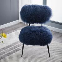 China Fabric Leisure Chair White Fluff Black Frame New Leisure Chair for sale