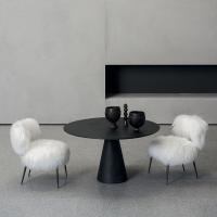 China Fabric Leisure Chair White Fluff Black Frame New Leisure Chair for sale
