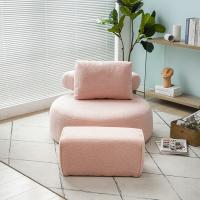 China White Pink Bedroom Pedal Cashmere Lazy Sofa Chair Pine Frame for sale