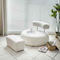China White Pink Bedroom Pedal Cashmere Lazy Sofa Chair Pine Frame for sale