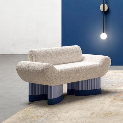 China Fabric Leisure Chair Solid Wood Retro Stripe Leisure Chair Lazy Arm Chair for sale