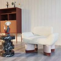China Fabric Leisure Chair Solid Wood Retro Stripe Leisure Chair Lazy Arm Chair for sale