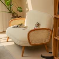 China Fabric Leisure Chair Rattan Sofa Living Room Single Chair Back Chair for sale