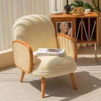 China Fabric Leisure Chair Rattan Sofa Living Room Single Chair Back Chair for sale