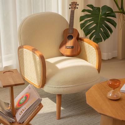 China Fabric Leisure Chair Rattan Sofa Living Room Single Chair Back Chair for sale