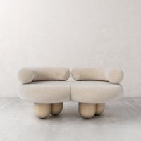China Fabric Leisure Chair Flannel Solid Wood Special-Shaped Single Sofa Love Seat for sale