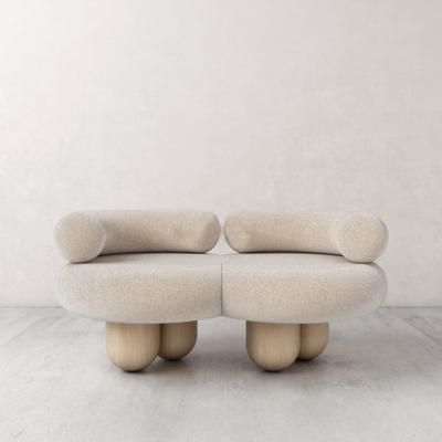 China Fabric Leisure Chair Flannel Solid Wood Special-Shaped Single Sofa Love Seat for sale
