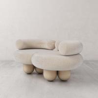 China Fabric Leisure Chair Flannel Solid Wood Special-Shaped Single Sofa Love Seat for sale