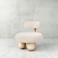 China Fabric Leisure Chair  White Fabric Soft Comfortable Imitation Wool Leisure Chair for sale