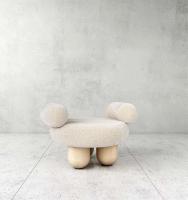 China Fabric Leisure Chair White Fabric Soft Comfortable Imitation Wool Leisure Chair for sale
