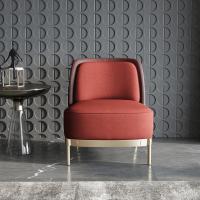 China PU Cloth Red Leather Leisure Chairs Filling High Density Sponge for sale
