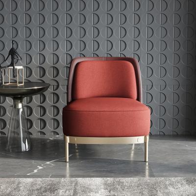 China PU Cloth Red Leather Leisure Chairs Filling High Density Sponge for sale