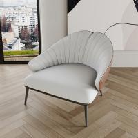China 75cm Leisure Leather Lounge Chair Hotel Furniture Wooden Lounge Chair for sale