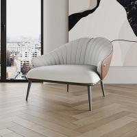 China 75cm Leisure Leather Lounge Chair Hotel Furniture Wooden Lounge Chair for sale