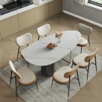 China 12mm Thick Modern Marble Dining Table Ellipse Shaped Smooth edges for sale