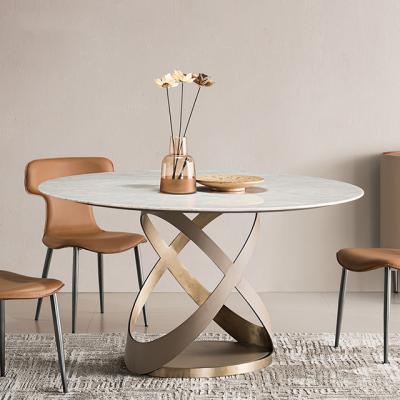 China OEM Round Contemporary Marble Dining Table 1.35M Formaldehyde Free for sale