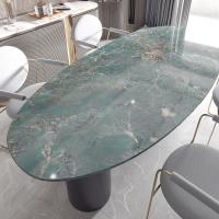 China Minimalist Modern Rock Board Dining Table Meticulous Marble Top Dining Table for sale