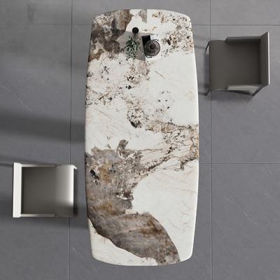 China Geometric Structure Italian Marble Top Table Rectangular 200cm Long for sale