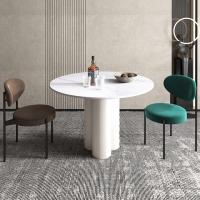 China Rock Plate Contemporary Marble Dining Table Round Dining Table Chair for sale