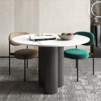 China Rock Plate Contemporary Marble Dining Table Round Dining Table Chair for sale