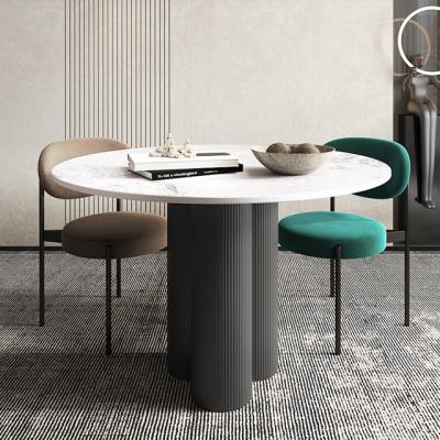 China Rock Plate Contemporary Marble Dining Table Round Dining Table Chair for sale