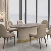 China Italian Luxury 12mm Deluxe Rock Board Dining Table Scratch Resistant for sale