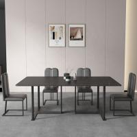 China Multifunctional Rock Beam Slate Top Dining Table 220*90cm With Stainless Steel Legs for sale
