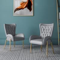 China Diamond Tufting Upholstered Dining Armchair Nordic Luxury for sale