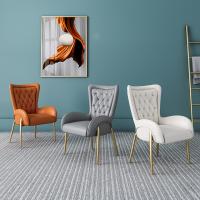 China Diamond Tufting Upholstered Dining Armchair Nordic Luxury for sale
